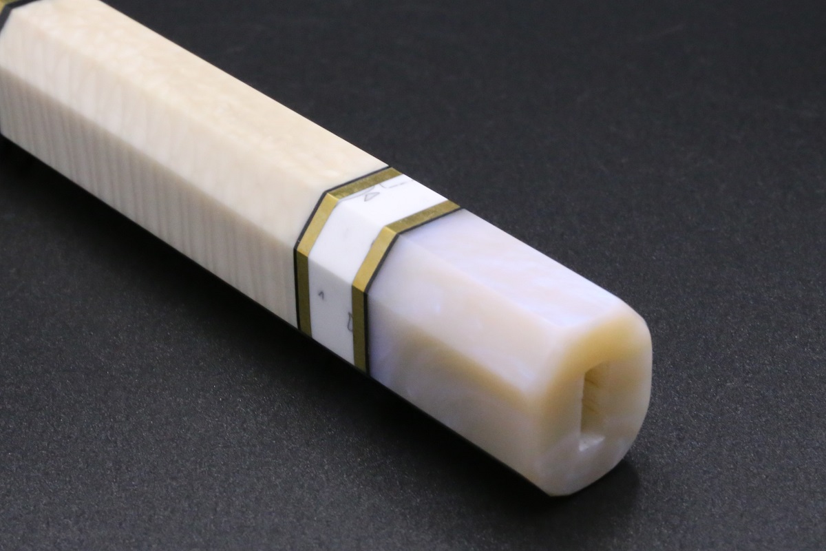 Wa-Handle Juma Snake Ivory body, Pearl Resin ferrule, Corian collar and ...