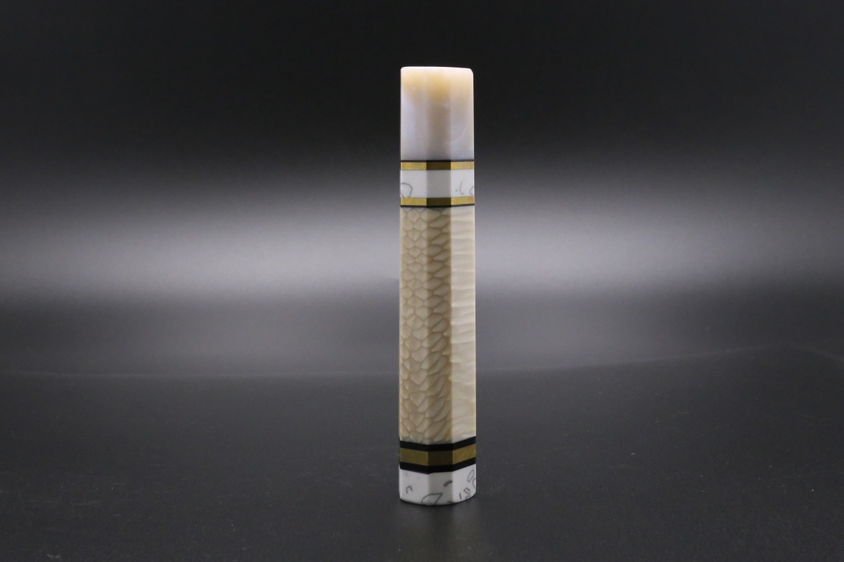 Wa-Handle Juma Snake Ivory body, Pearl Resin ferrule, Corian collar and ...